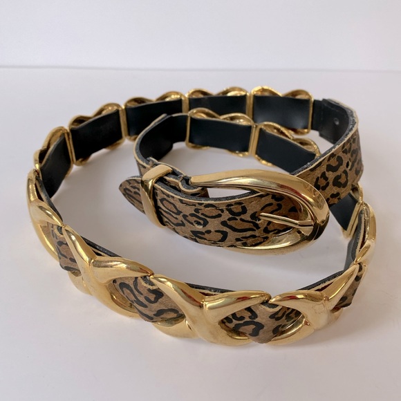 Accessories | Animal Print Belt With Gold Accent | Poshmark